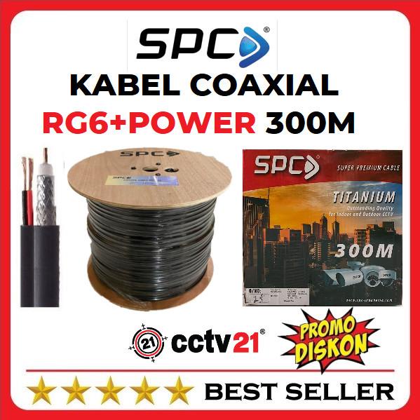 Jual Kabel Cctv Kabel Coaxial Cctv Spc Rg6 Plus Power 300M / 300 Meter Hitam | Shopee Indonesia