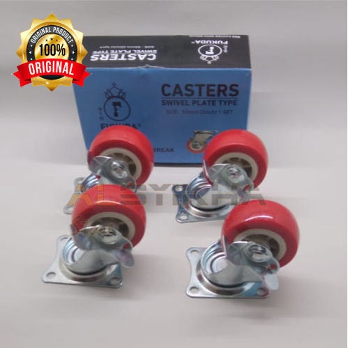 Jual Roda Castor Hidup Rem nilon Nylon Etalase Troly 2 Inch/Roda ...