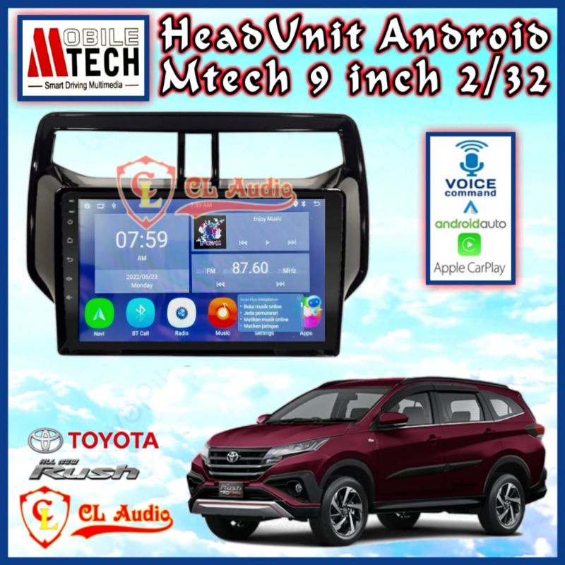 Jual Head Unit Android Mtech 9 Inch OEM Rush/Terios 2018 Up Car Play ...