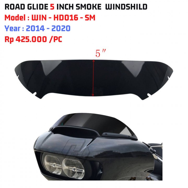 Jual ROAD GLIDE 5 INCH SMOKE WINDSHIELD 2014 - 2020 WIN-HD016-SM ...