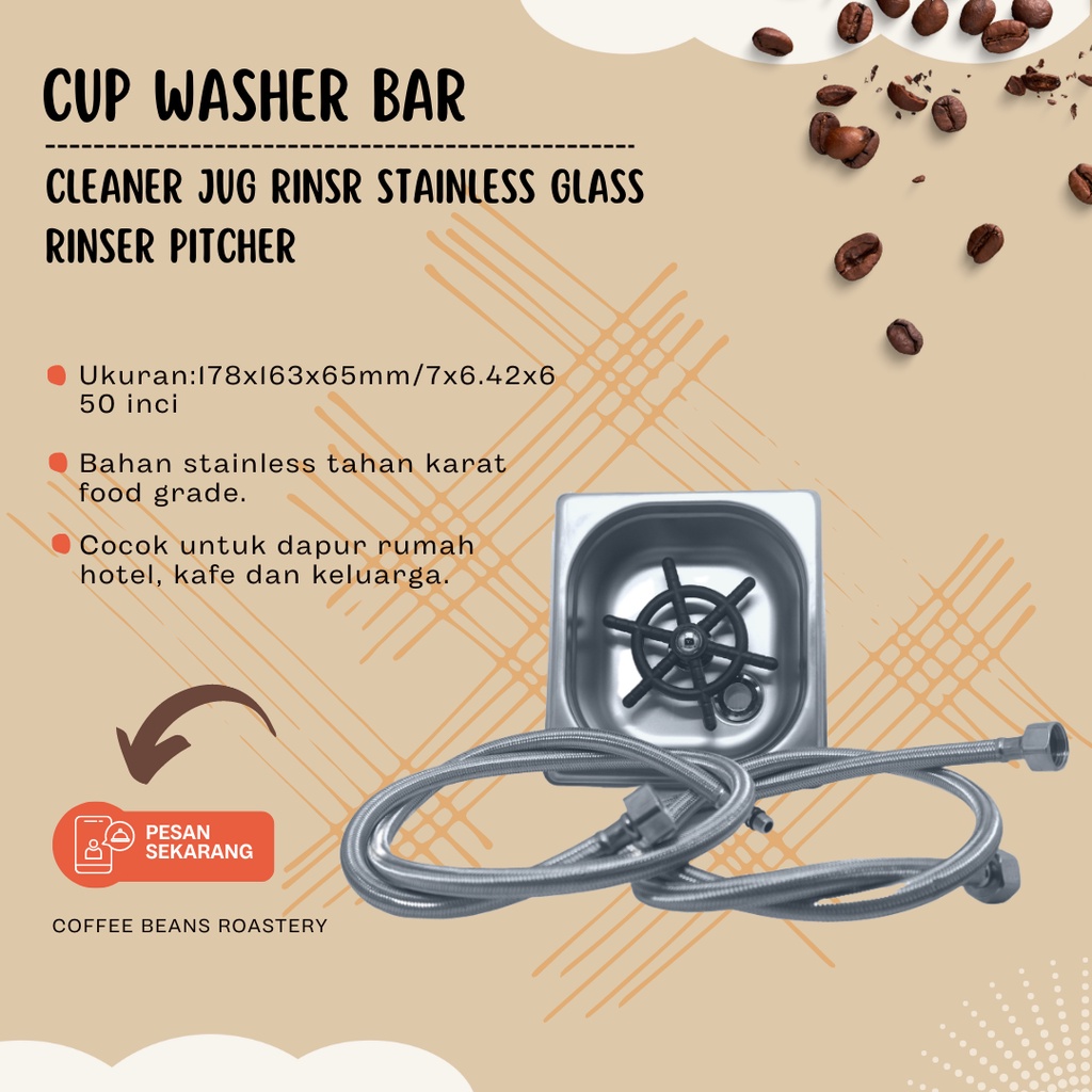 Jual COFFEE CUP WASHER BAR CLEANER Jug RINSR Stainless GLASS RINSER ...