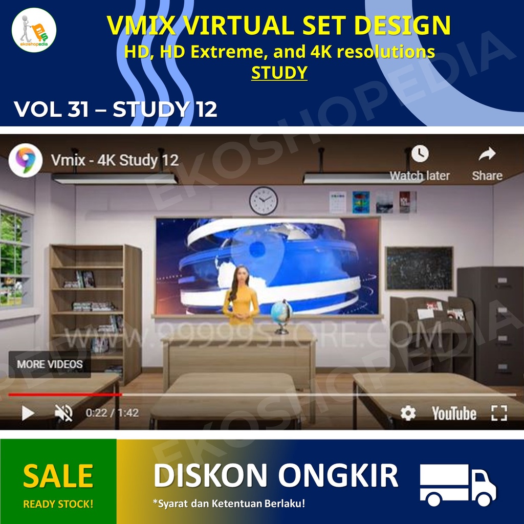 Jual VMIX VIRTUAL SET DESIGN 4K - STUDY 12 v31 | Shopee Indonesia