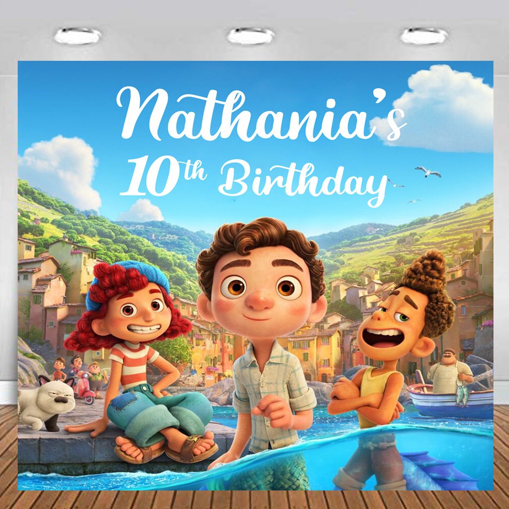 Jual PIXAR LUCA Backdrop Flexi Banner Birthday / Spanduk Hiasan Dinding ...