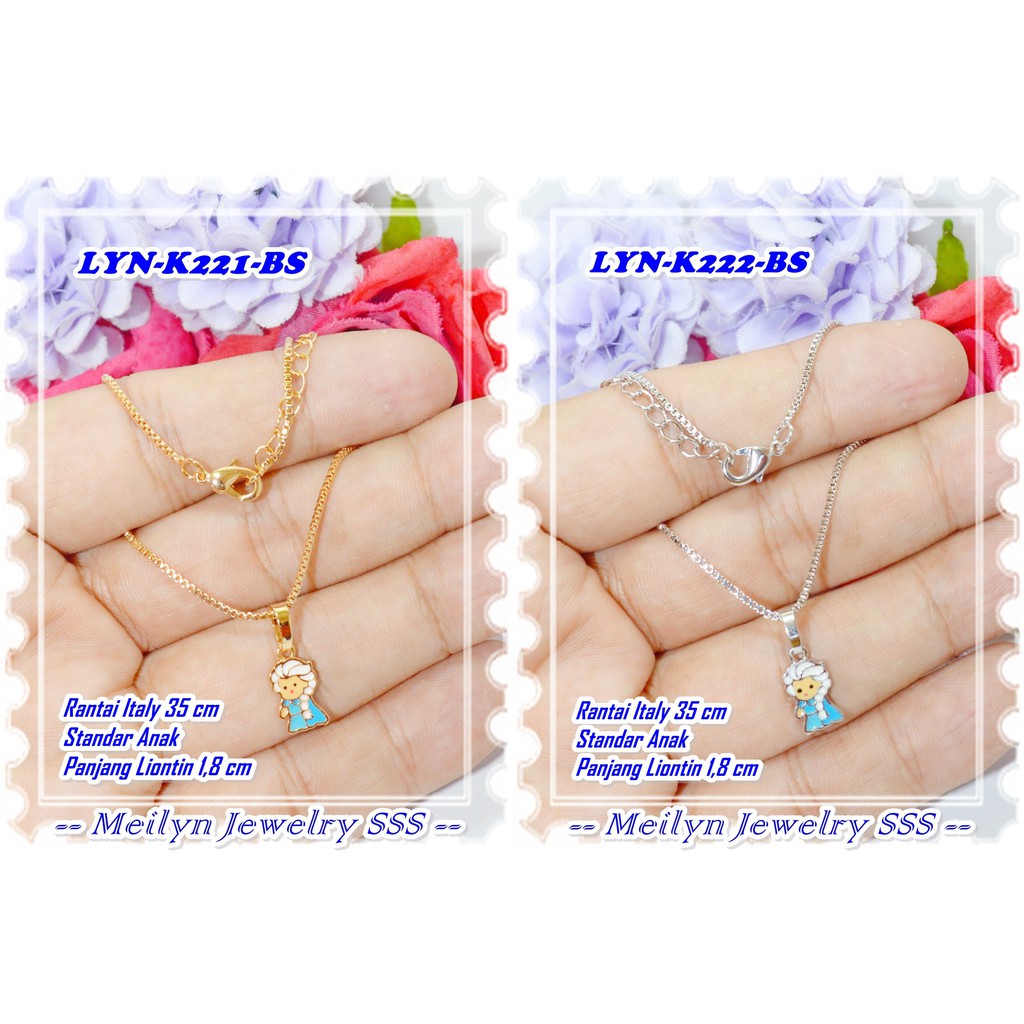 Jual Kalung Lapis Emas 18K LYN-K221-BS LYN-K222-BS Elsa Merek Meilyn ...
