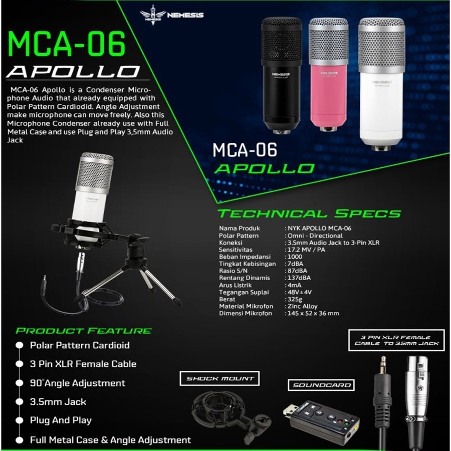 Jual Mic condenser NYK Nemesis MCA-06 Apollo | Shopee Indonesia