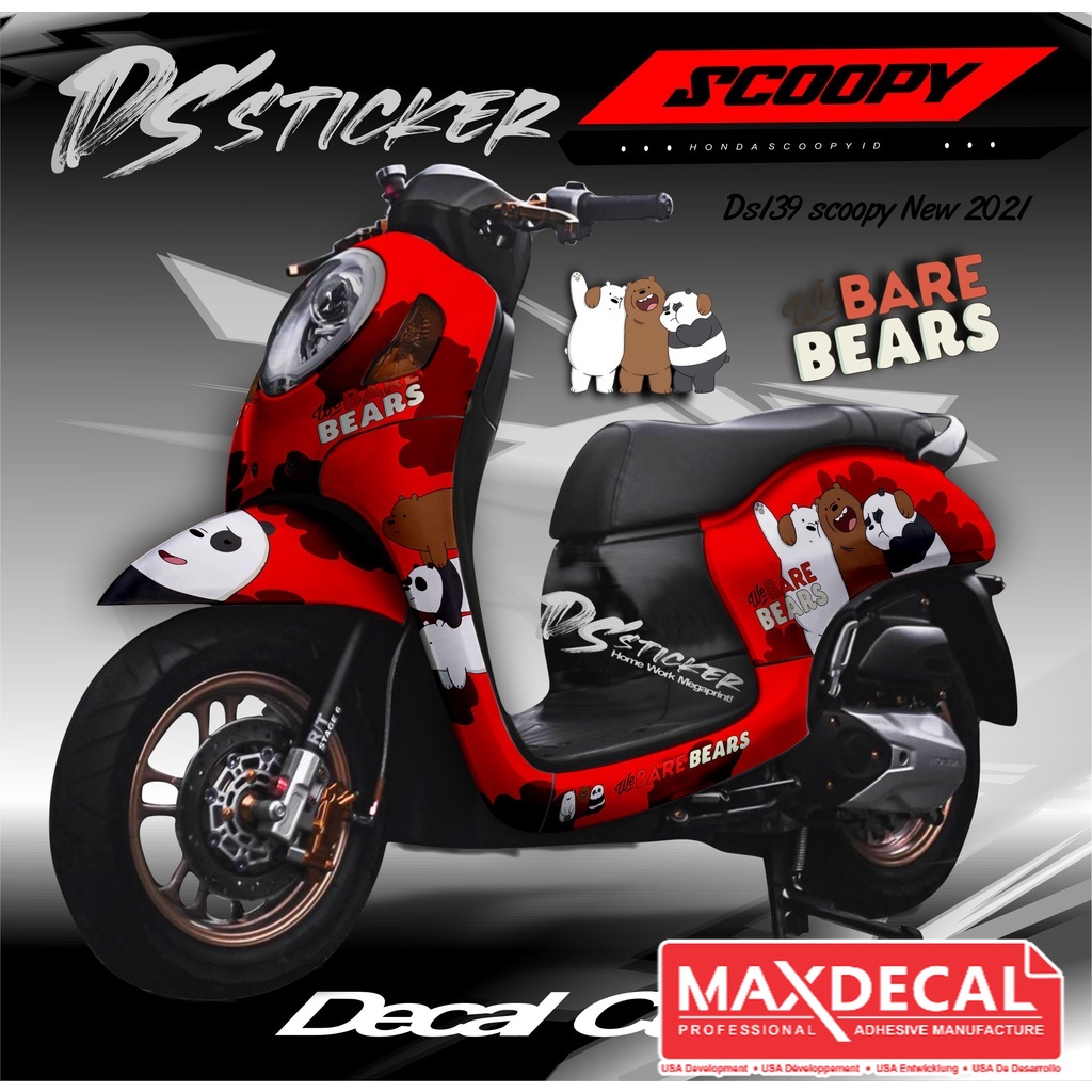 Jual DS139 Decal Stiker Honda Scoopy NEW 2021 List We Bare Bears ...