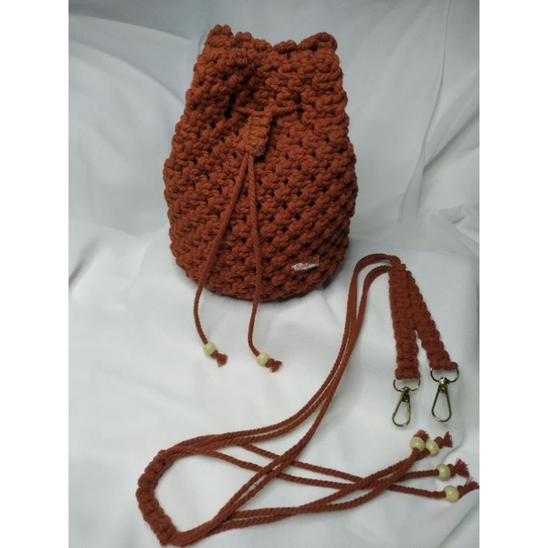 Jual New macrame bucket bag, tas makrame, tas serut | Shopee Indonesia