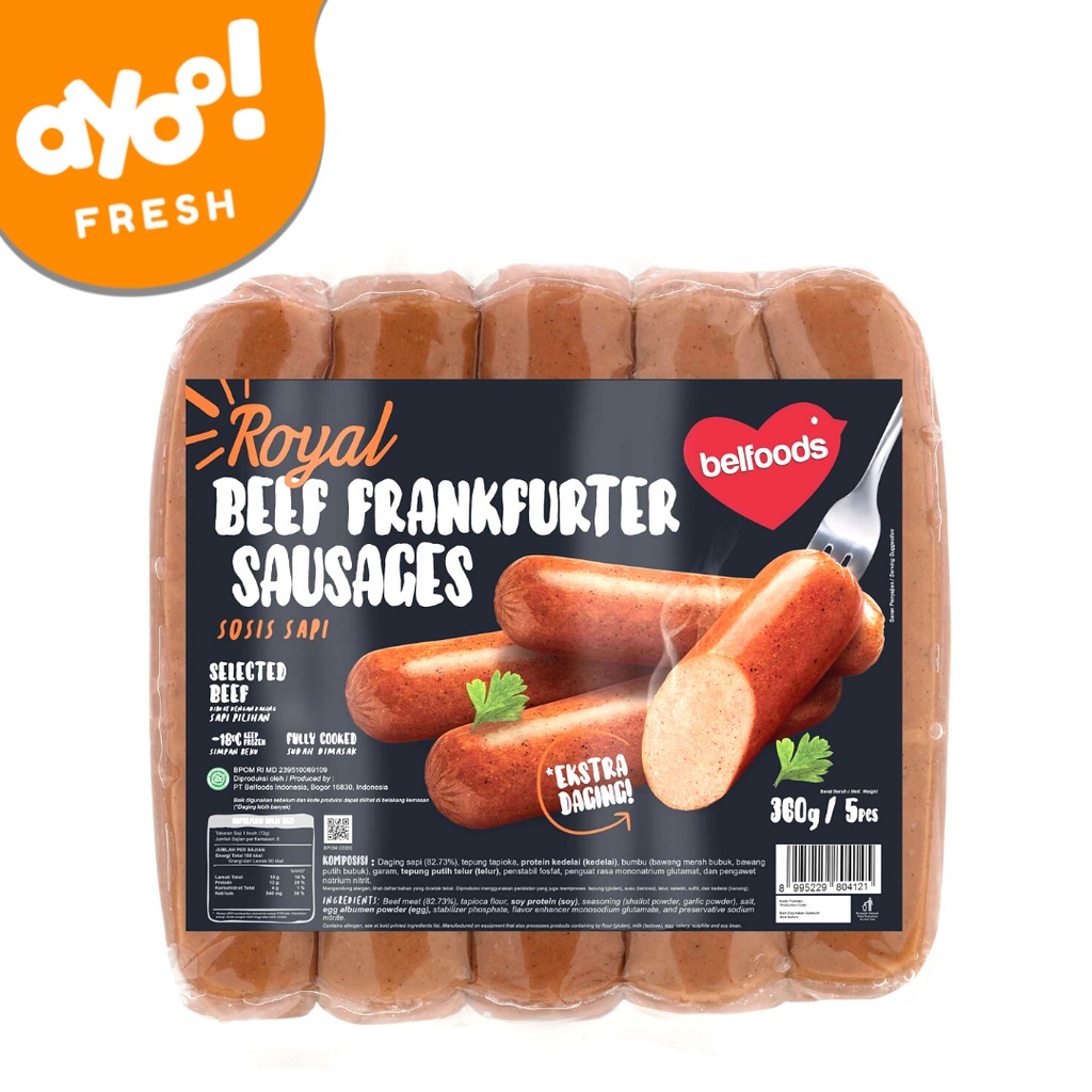 Jual Belfoods Royal Sosis Beef Frankfurter 360 g Pack | Shopee Indonesia