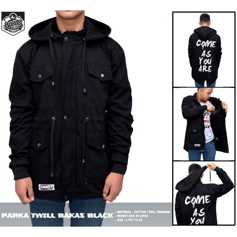 Jual PARKA PRIA BLACK,HIJAU ARMY,ABU,MAROON / PARKA SUEDE #BAKS74 ...