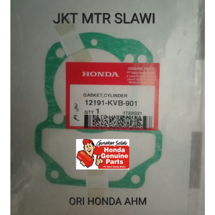Jual 12191 KVB 901 gasket cylinder atau perpak blok, gasket blok vario 110 cw karbu, vario ...