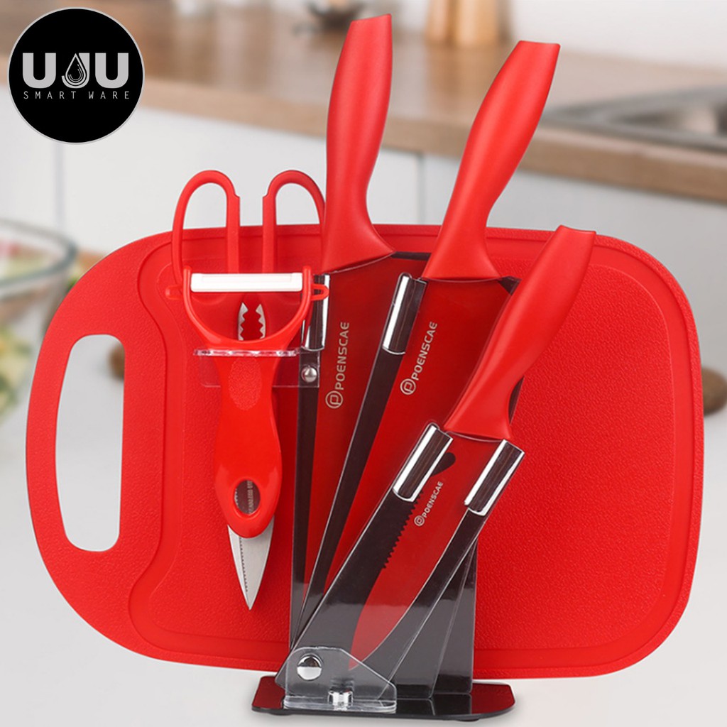 Jual 7 in 1 Kitchen Knife Set / Talenan, Pisau, Pengupas, Gunting Dapur ...