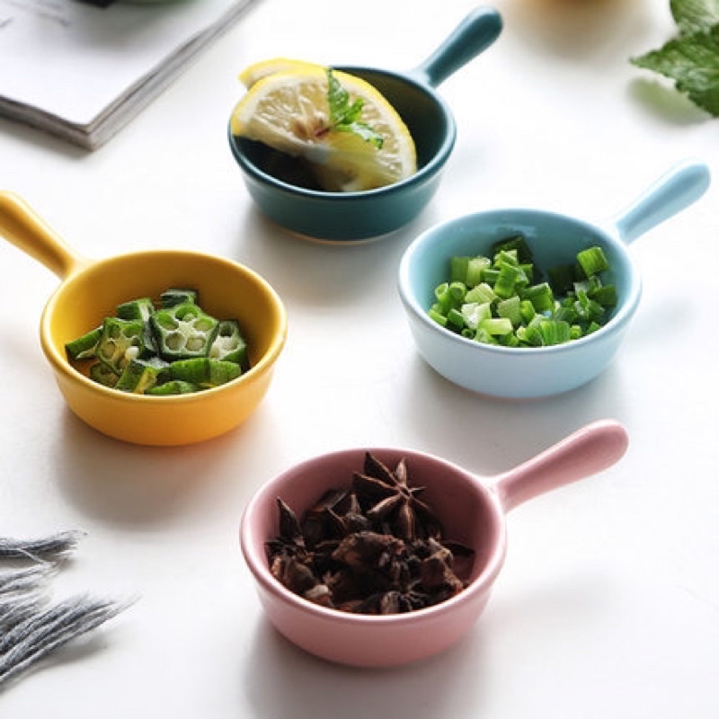 Jual Mangkok Keramik Mini dengan Gagang Tempat Saos Sambal / Wadah ...