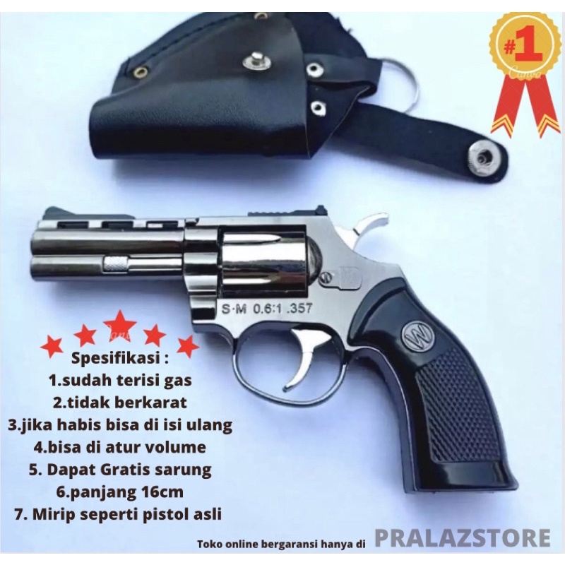 Jual Korek Api Pistol revolver gas isi ulang -ukuran sedang | Shopee ...