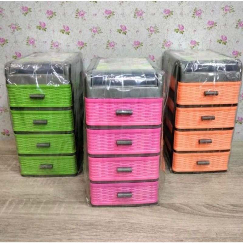 Jual kontainer laci mini 4 susun serbaguna kokoh dan stabil | Shopee ...