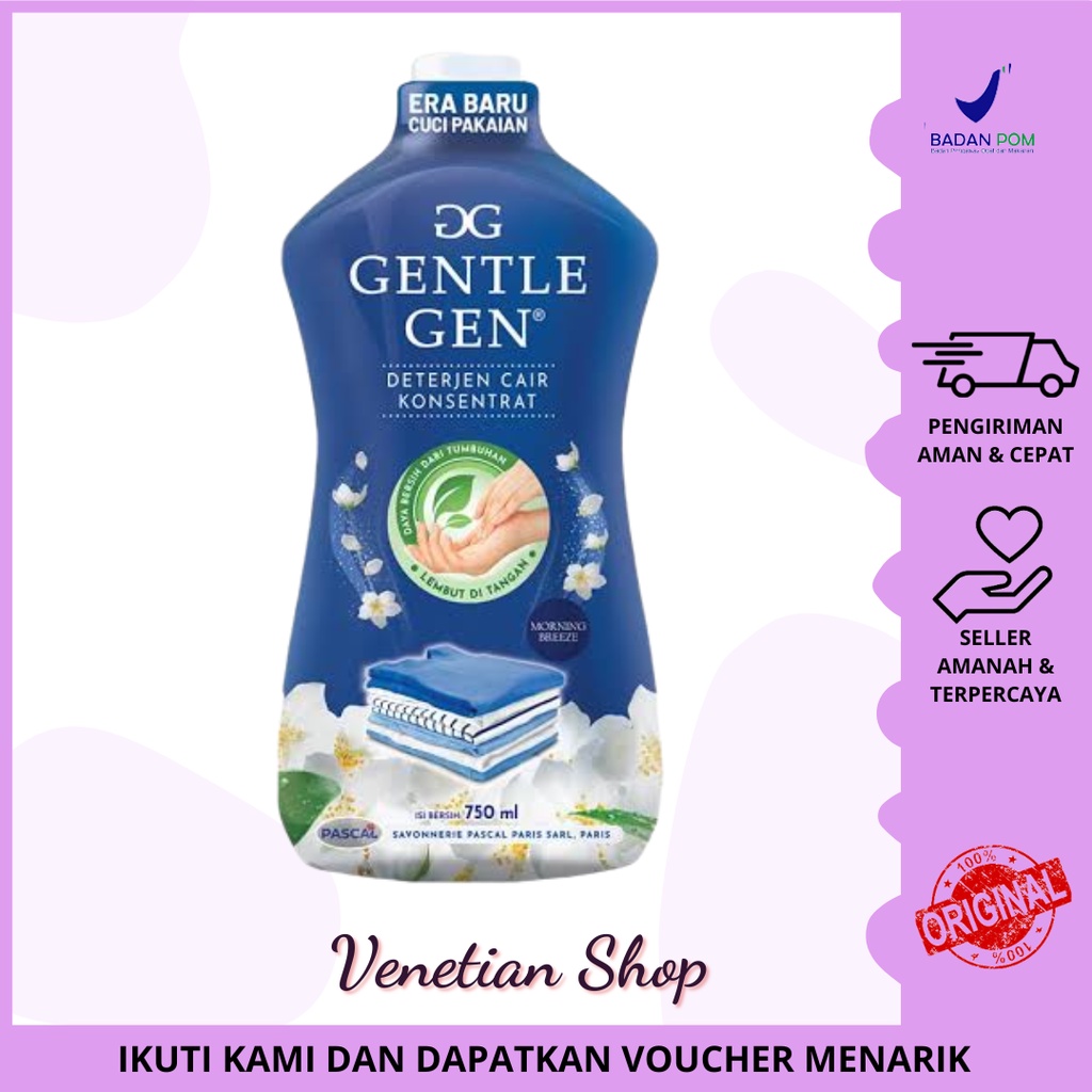 Jual Gentle gen Deterjen detergent cair konsentrat 750ml Original ...
