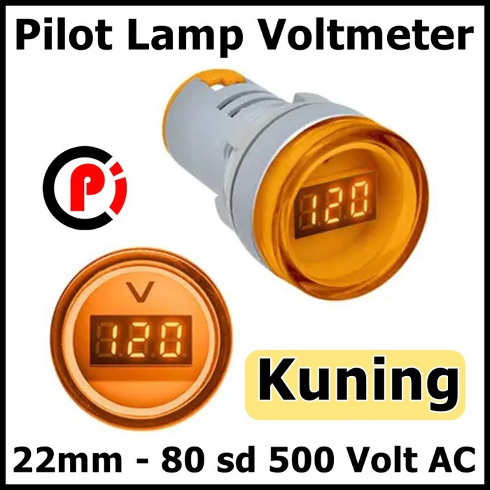 Jual Pilot Voltmeter 22mm Bulat 80- 500 Volt V Indikator Tegangan AC ...