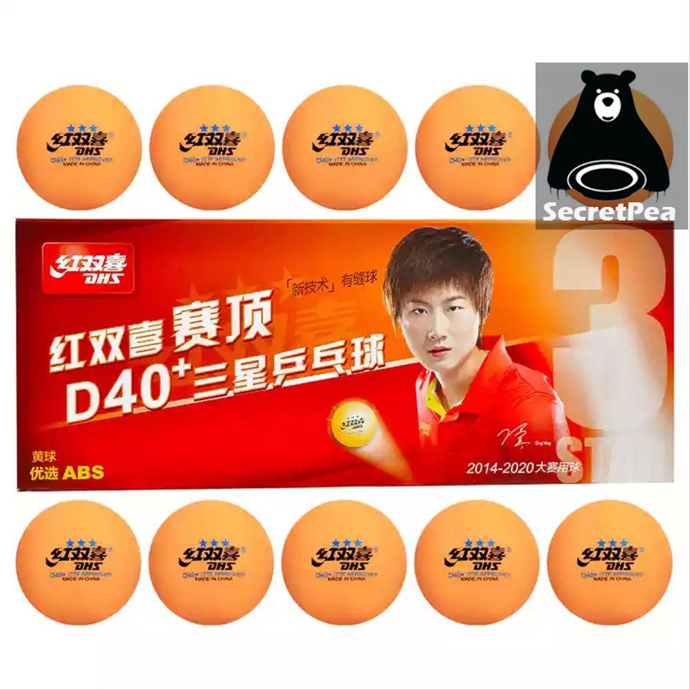 Jual Dijual DHS Bintang 3 D40 Bola Pingpong Tenis Meja Bintang 3 Isi 10 bola ORANGE Diskon ...