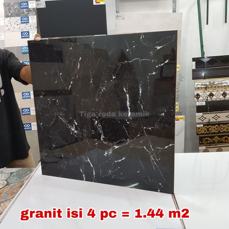 Jual granit lantai 60x60 hitam motif urat putih | Shopee Indonesia