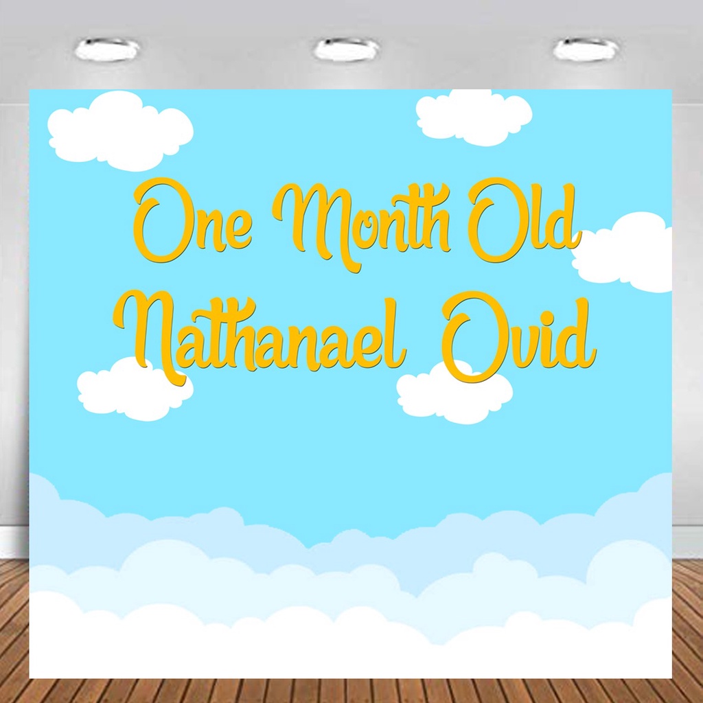 Jual Awan Polos Cloud Langit Biru Backdrop Birthday Banner Flexi ...