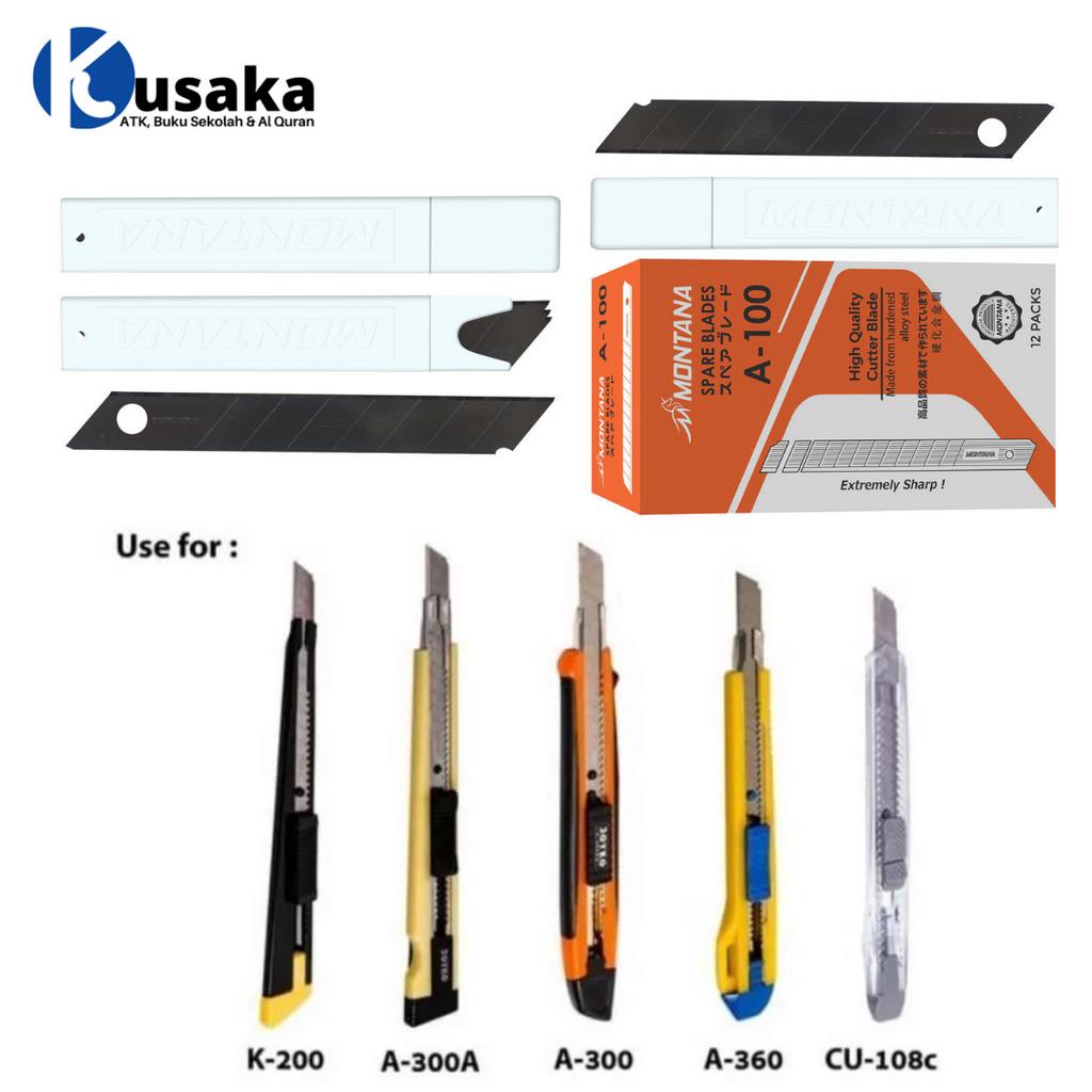 Jual Isi Refill Cutter A100 Blades Mata Pisau Kecil 5 Pcs | Shopee ...