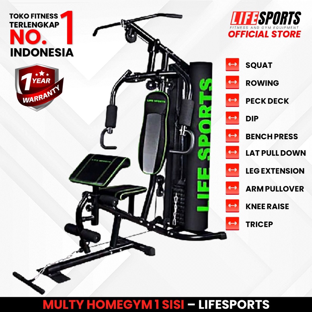 Jual LIFESPORTS - New Alat Olahraga Fitness Sport Gym Multi Homegym 1 ...