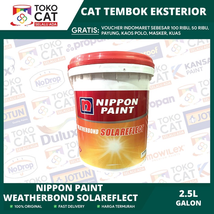Jual CAT TEMBOK NIPPON PAINT WEATHERBOND SOLAREFLECT WARNA PUTIH 2.5L ...
