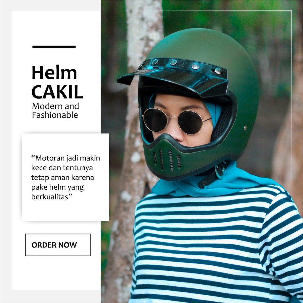 Jual Helm Cakil Full face Helm Custom Classic Helm Retro Classic Helm ...