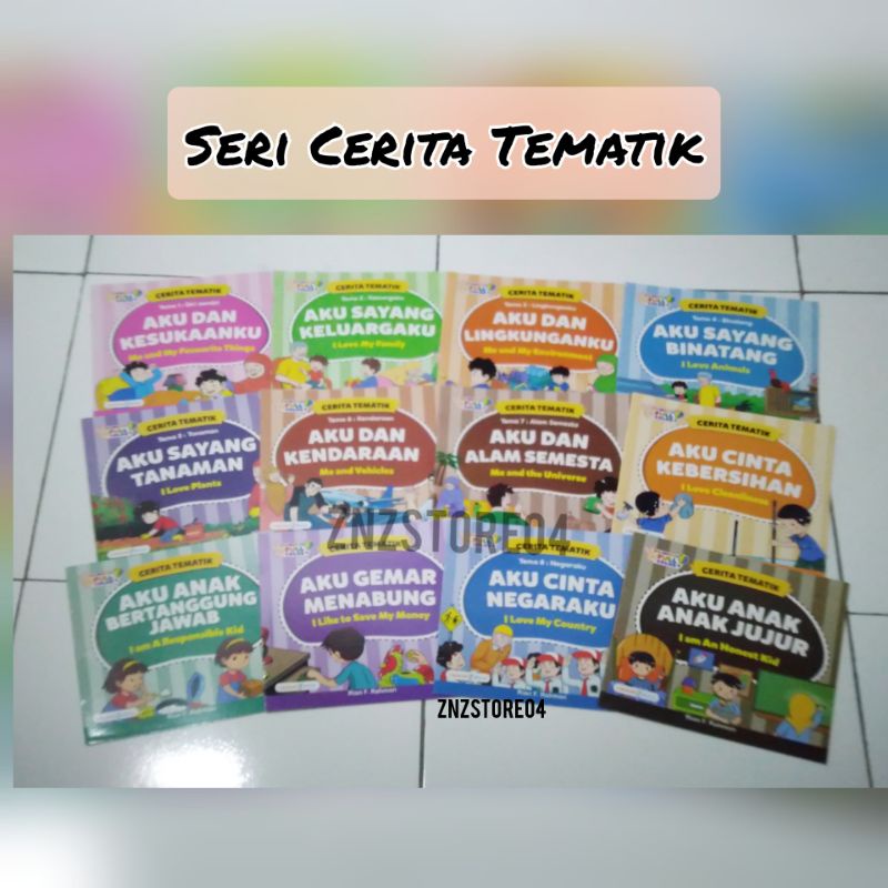 Jual buku cerita bergambar anak seri tematik full colour bilingual | Shopee Indonesia