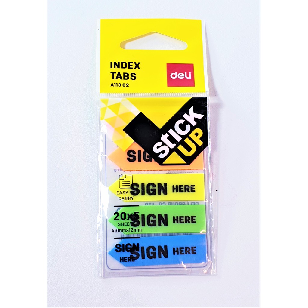 Jual STICKY NOTES SIGN HERE DELI A-113 PANAH PENANDA TANDA TANGAN STIK ...