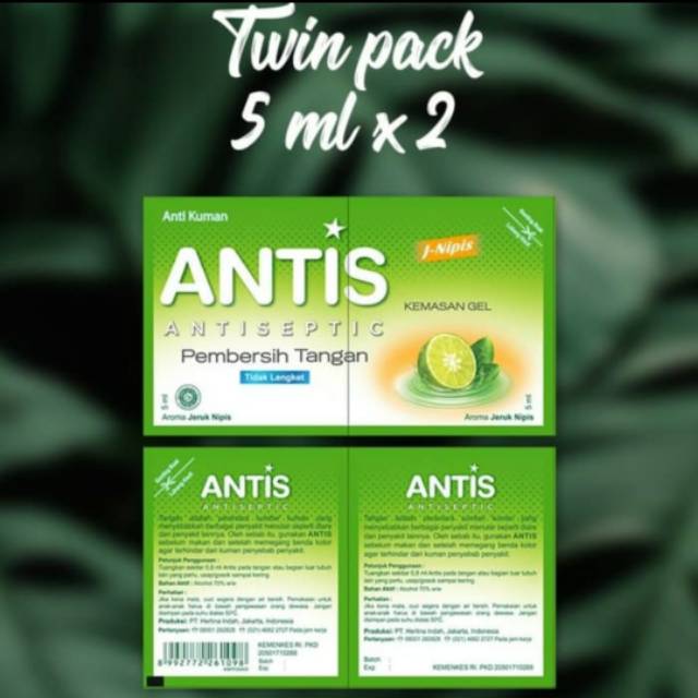 Jual ANTIS GEL ANTISEPTIC SACHET TWIN PACK 2 X 5 Ml | Shopee Indonesia