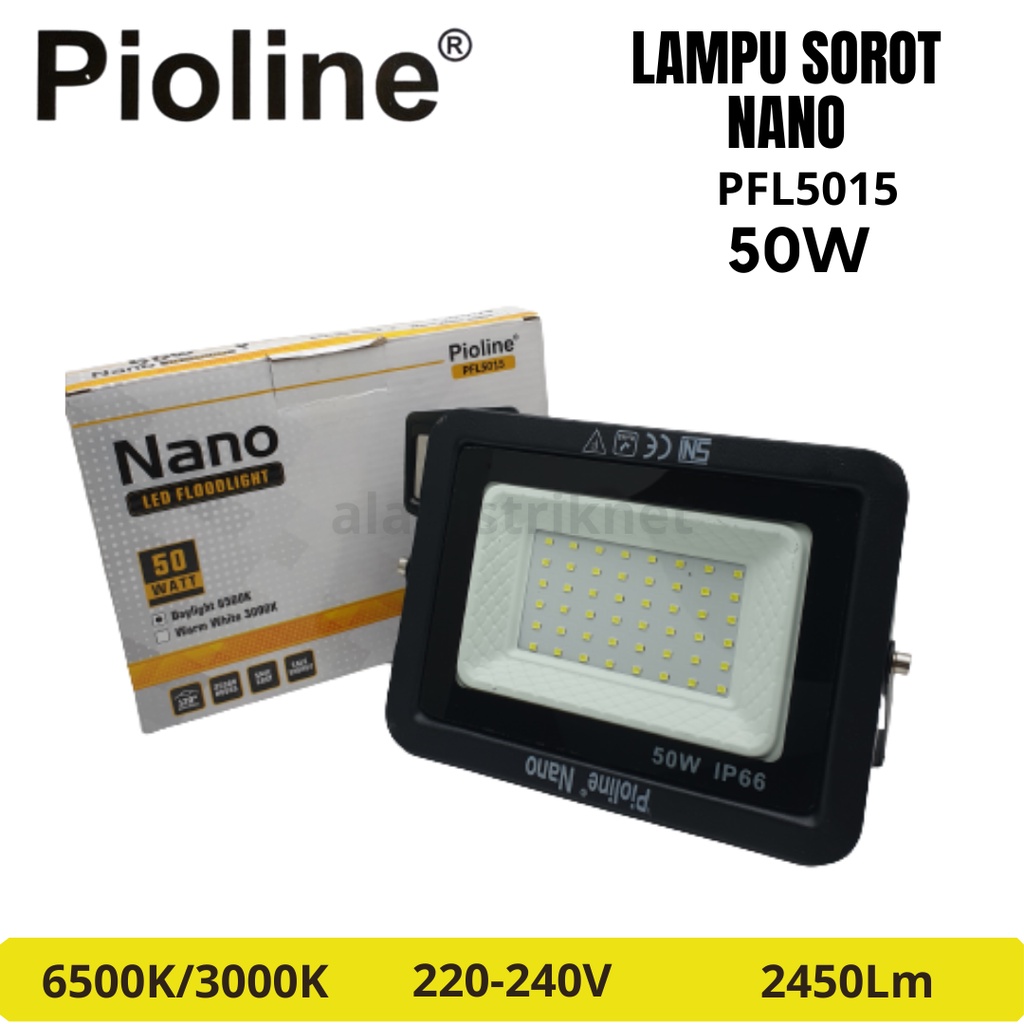 Jual LAMPU SOROT LED FLOOD LIGHT PIOLINE NANO 50W / KAP SOROT 50W / TEMBAK | Shopee Indonesia