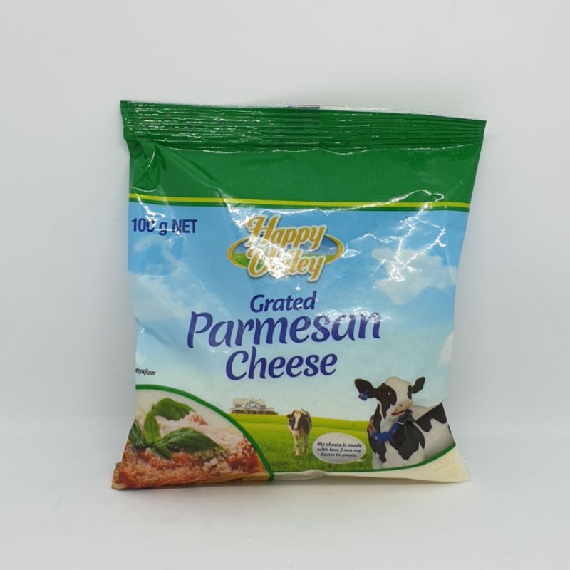 Jual Happy Valley Grated Parmesan Cheese 100 gram / Keju Parmesan 100 ...
