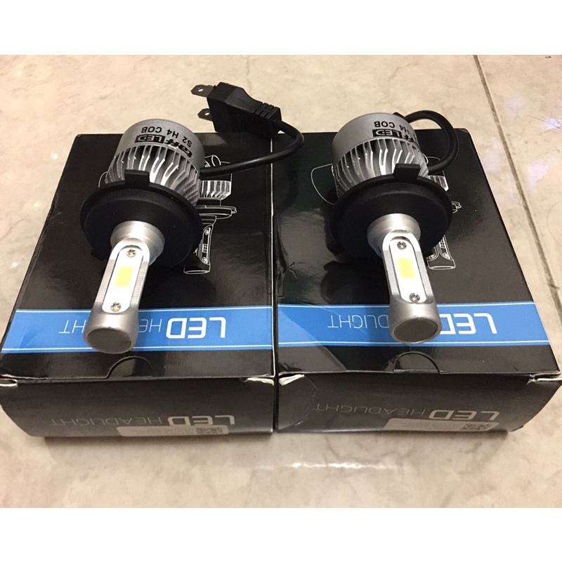 Jual Lampu Mobil H4 S2 Led Cob Headlight 8000lm H4 9003 S2 Chip 2 Pcs