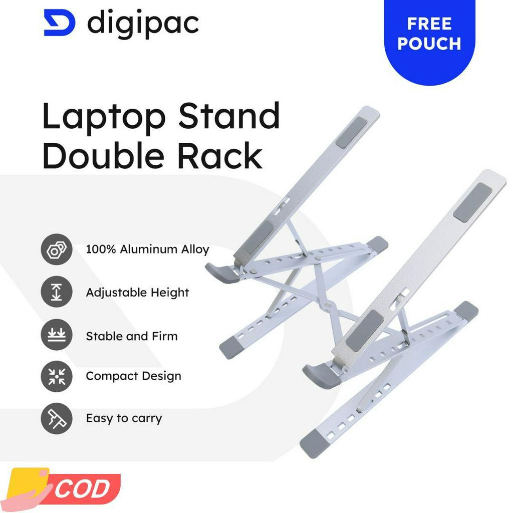 Jual Laptop Stand Aluminium Dudukan Tablet Double Rack Holder Digipac ...