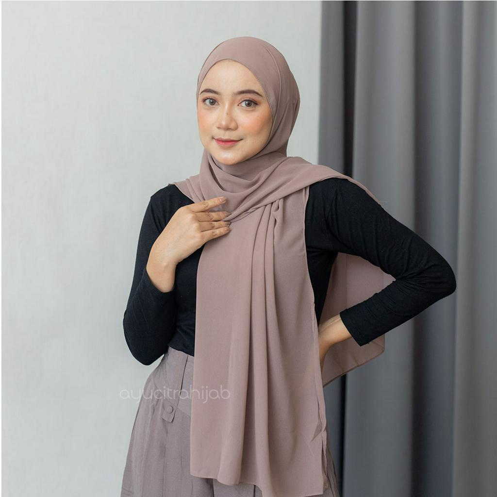 Jual HIJAB PASHMINA CERUTY OVAL KHANZA PREMIUM PASHMINA CERUTY BABYDOLL | Shopee Indonesia