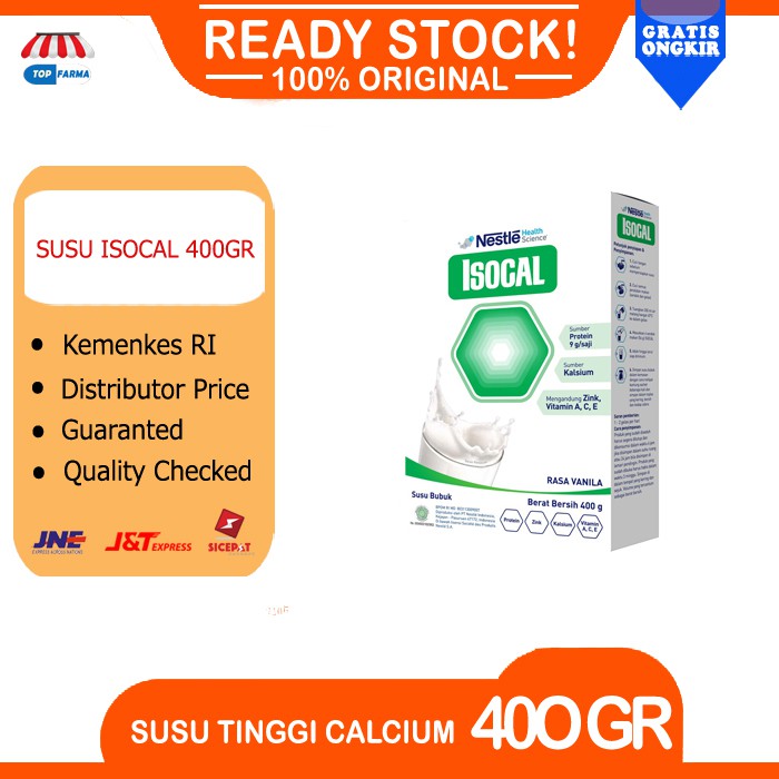 Jual Susu ISOCAL Tinggi Calcium Protein Zinc Vitamin 400g 400 gr ...