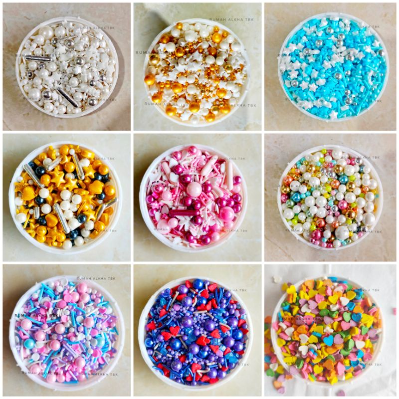 Jual Aneka Spikel/ Sprinkle / Sprinkles Kue Tart Warna Warni 10gr ...