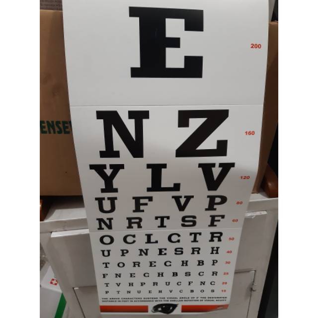 Jual Snelen chart / alat cek rabun jauh / Snellen / Snellen Chart ...