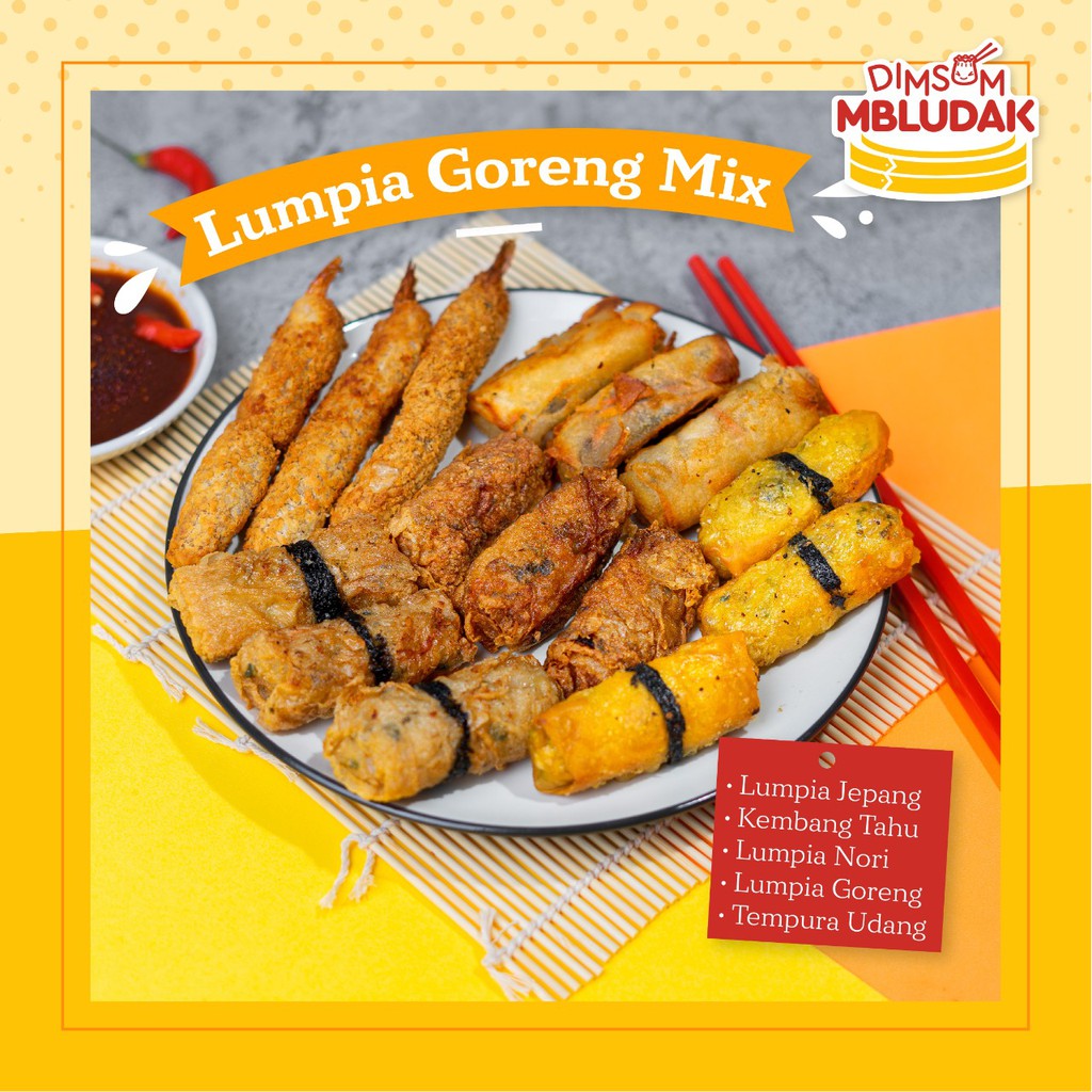 Jual Dimsum Mbludak Lumpia Mix Isi 15pcs | Shopee Indonesia