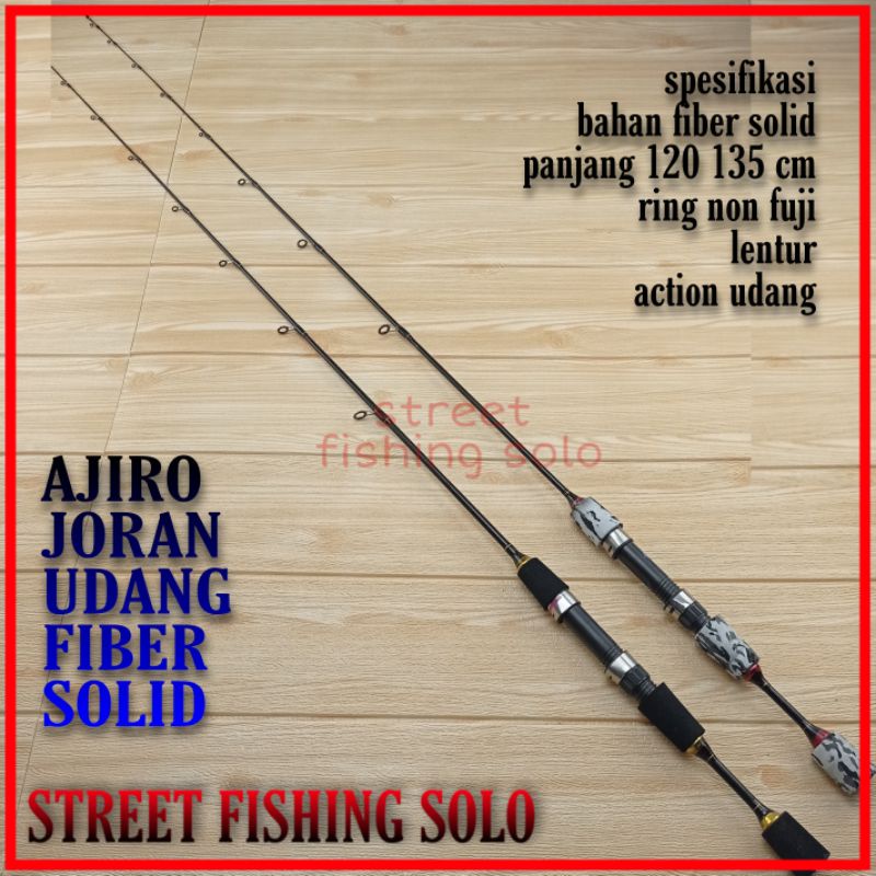 Jual Joran Pancing UDANG AJIRO Ultralight Super Lentur Fiber Solid Padat Murah Doreng & Hitam ...