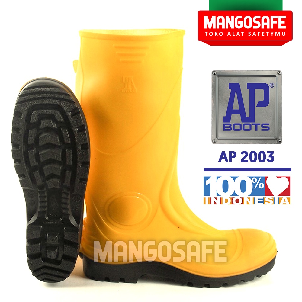 Jual AP Boots S5 Sepatu Karet PVC Safety Boot Tinggi Kuning Anti Air ...