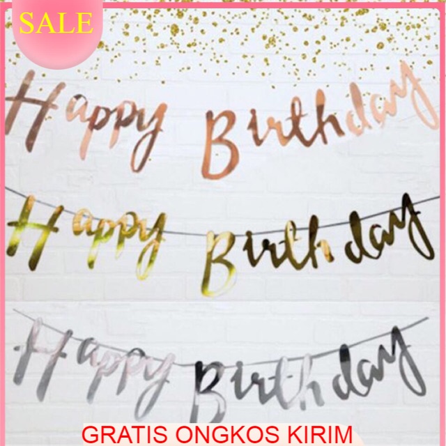 Jual Happy Birthday Garland/Banner Happy Birthday Sambung/HBD Latin ...