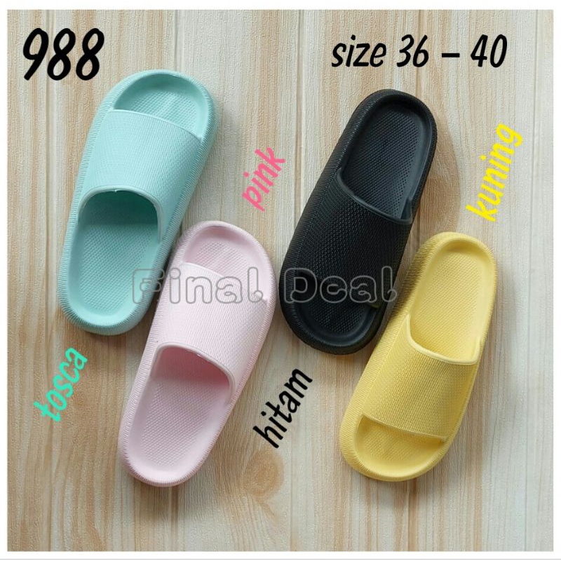 Jual Sandal Selop Full Karet Casual Pria Wanita, Sendal Anti Slip ...
