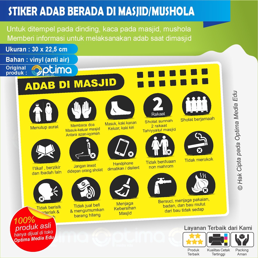 Jual STIKER ADAB DI MASJID atau Lingkungan Masjid | Shopee Indonesia