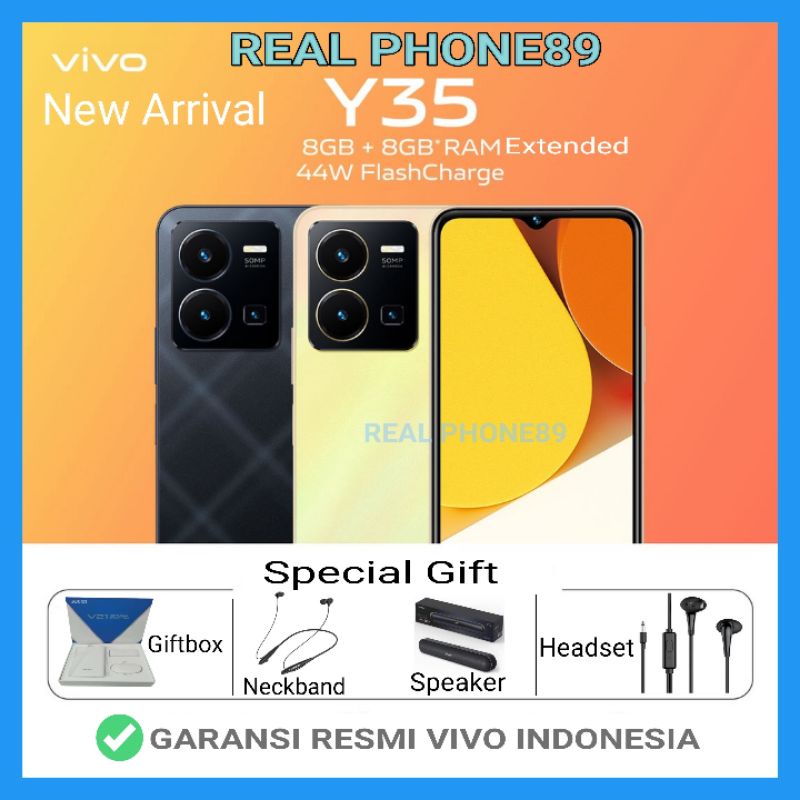 Jual VIVO Y35 8GB + 8GB EXTENDED 8/128 GB GARANSI RESMI VIVO INDONESIA | Shopee Indonesia