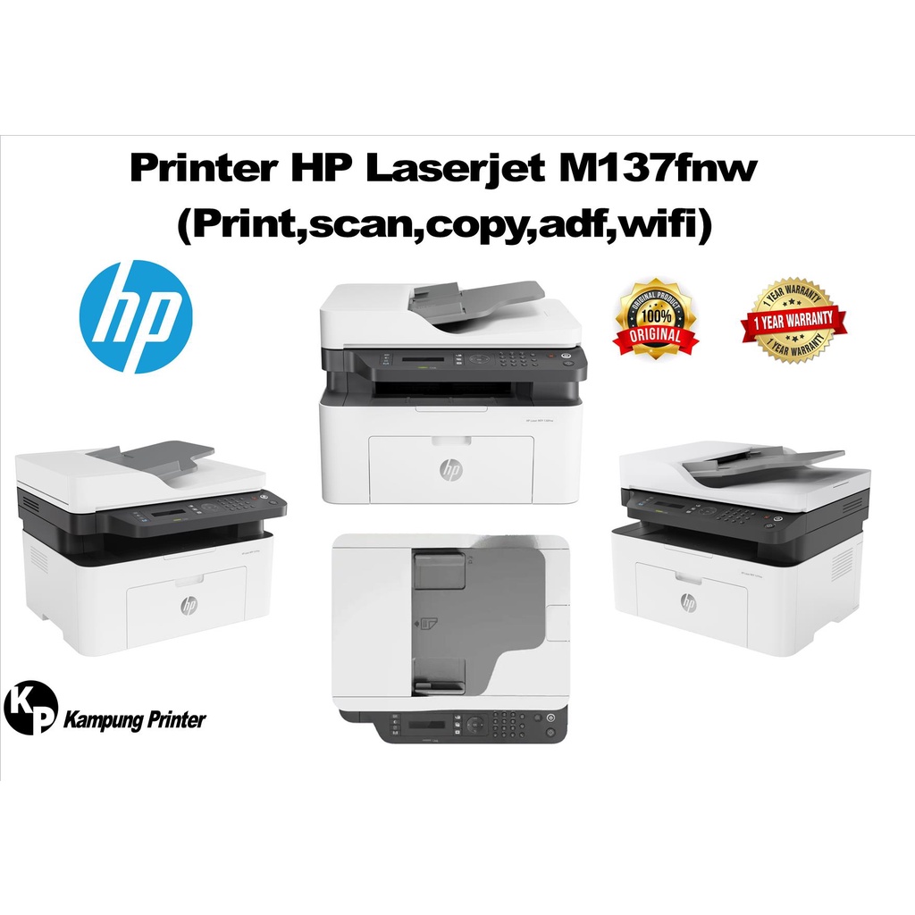 Jual PRINTER HP LASERJET M137FNW MULTIFUNGSI MONOCROM | Shopee Indonesia