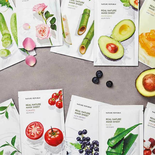 Jual NATURE REPUBLIC real face mask sheet NEW DESIGN ORIGINAL 100% ...
