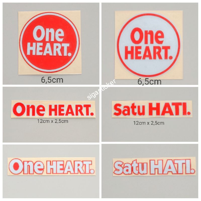Jual STICKER CUTTING ONE HEART,SATU HATI | Shopee Indonesia
