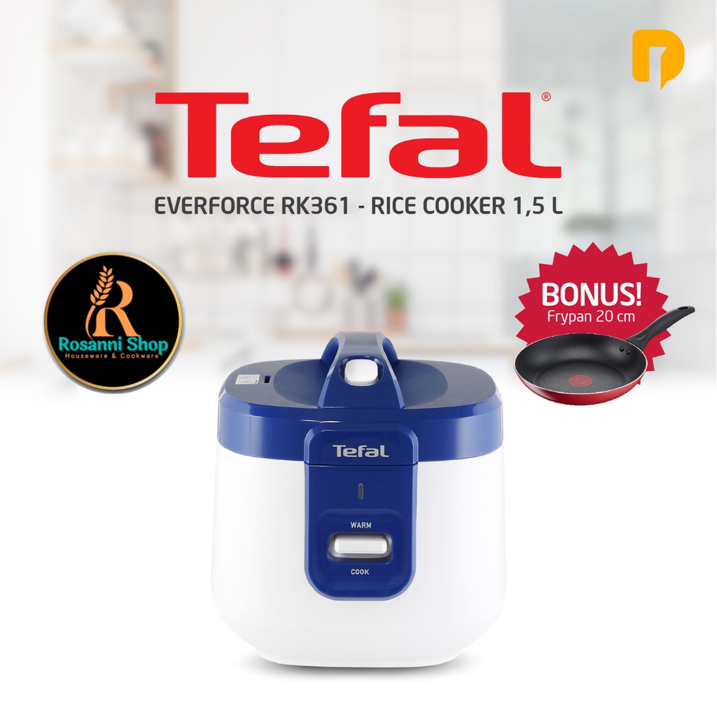 Jual Tefal Everforce RK361 1,5 L - Rice Cooker Free Frypan 20 CM | Shopee Indonesia
