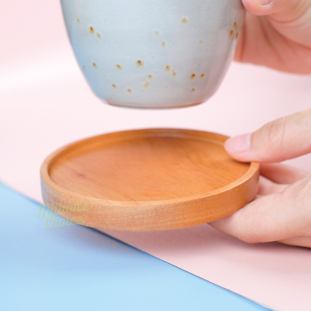 Jual Round coaster / coaster kayu bulat / alas gelas / tatakan gelas ...